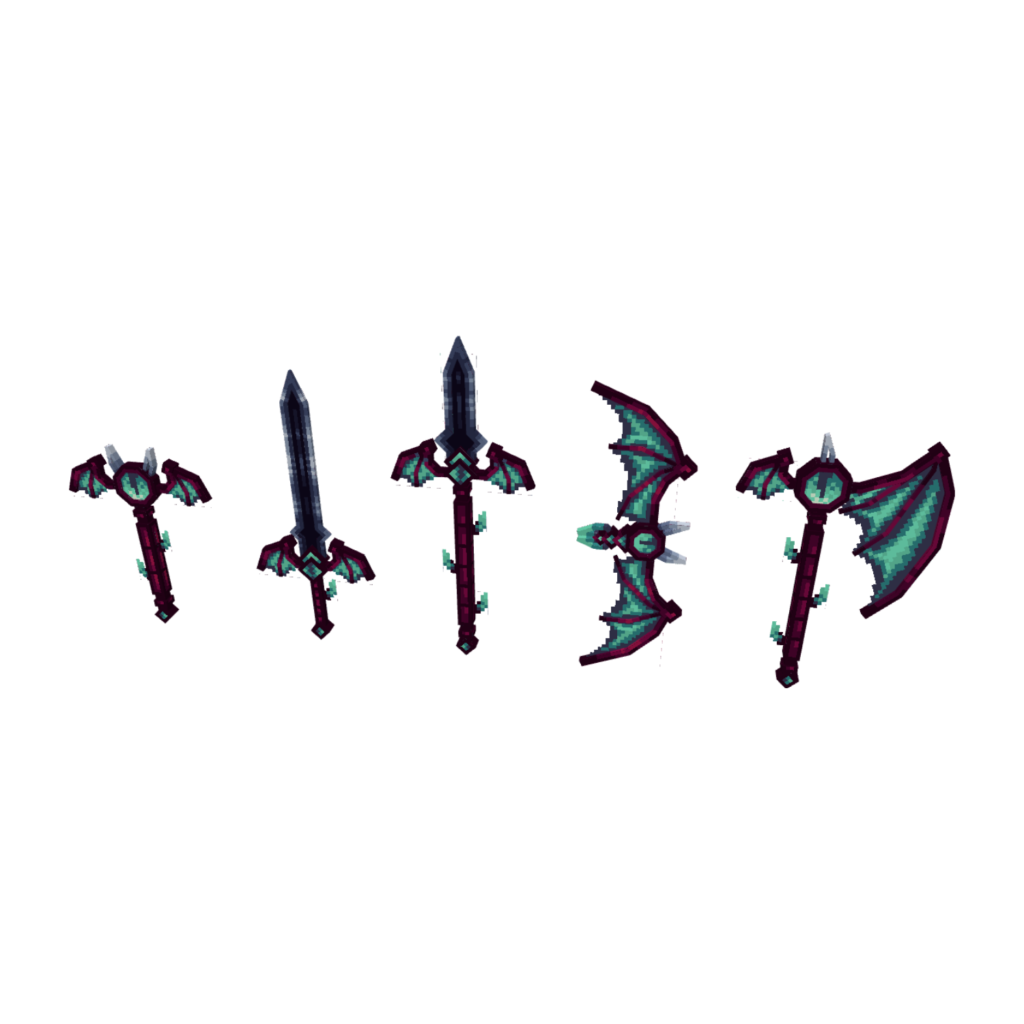 Haunted Weapon Set - Pixel Art 3D Model Asset Store| EliteCreatures